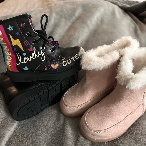 Shoes | Bundle Two Girls Boots Blk Are 9 Pink 8 But Run A Bit Bigger ...